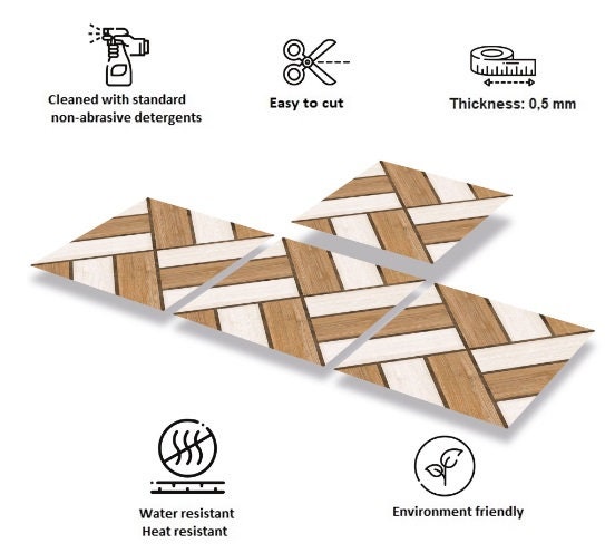 Wooden Effect Vinyl Tiles, Self Adhesive PVC Tiles, Peel and Stick ...