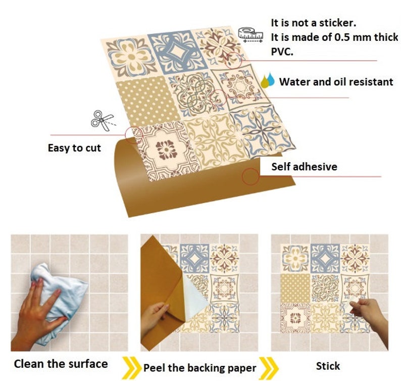 Peel and Stick Floor Tile, PVC Floor Stickers, PVC Flooring, Self ...