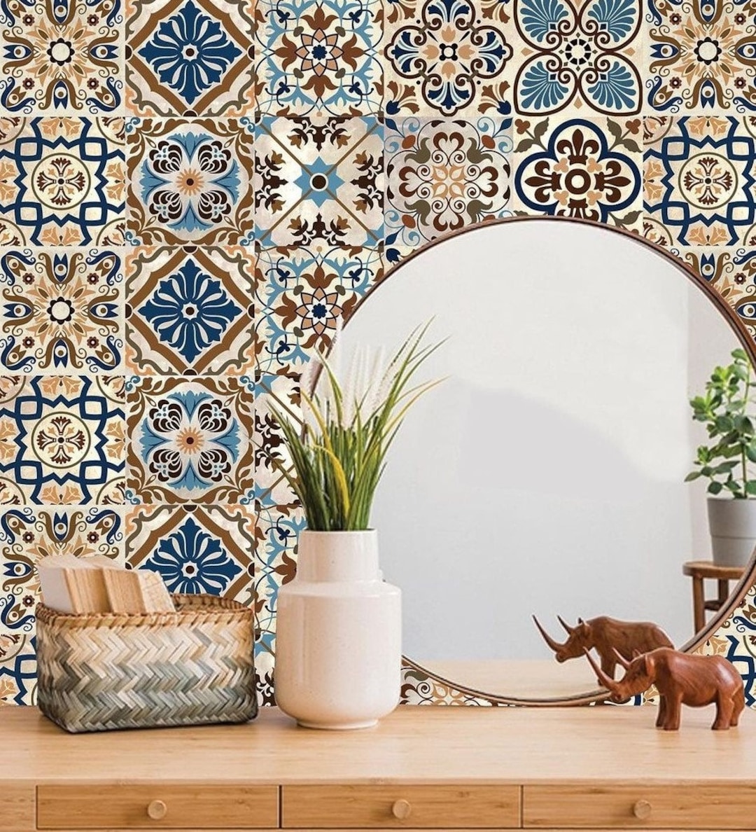 Patchwork Vinyl Tiles, Self Adhesive PVC Tiles, Peel and Stick Vinyl ...