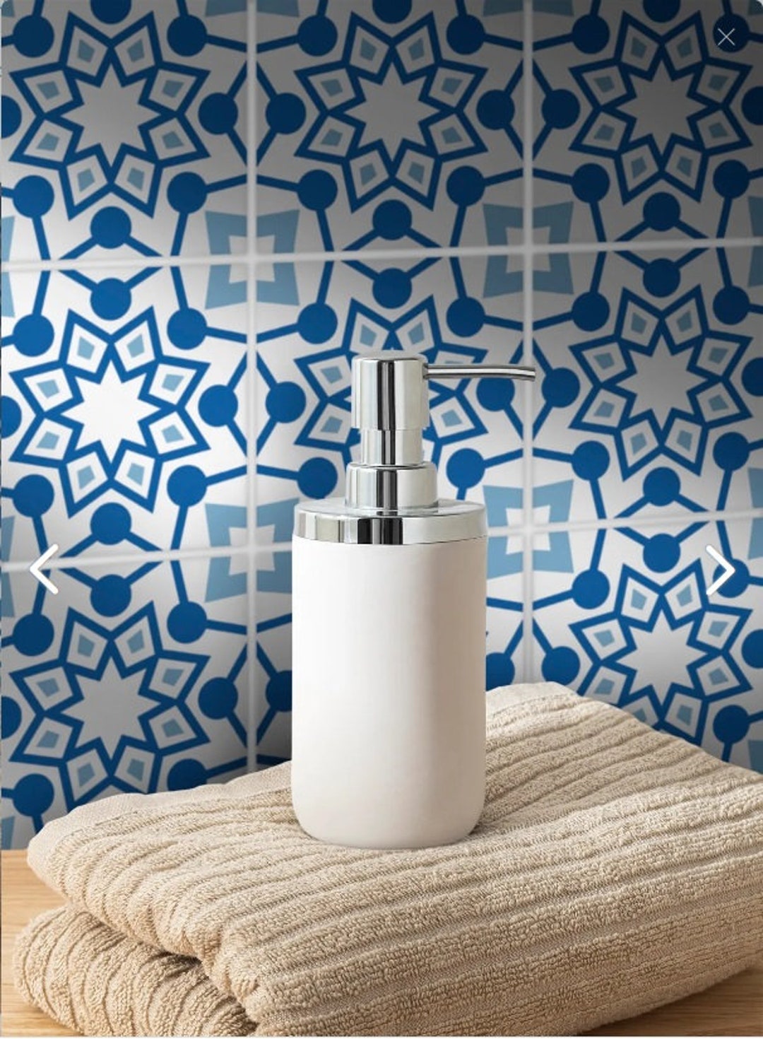 Blue Backsplash Tile Stickers, Tile Decals for Kitchen and Bathroom ...