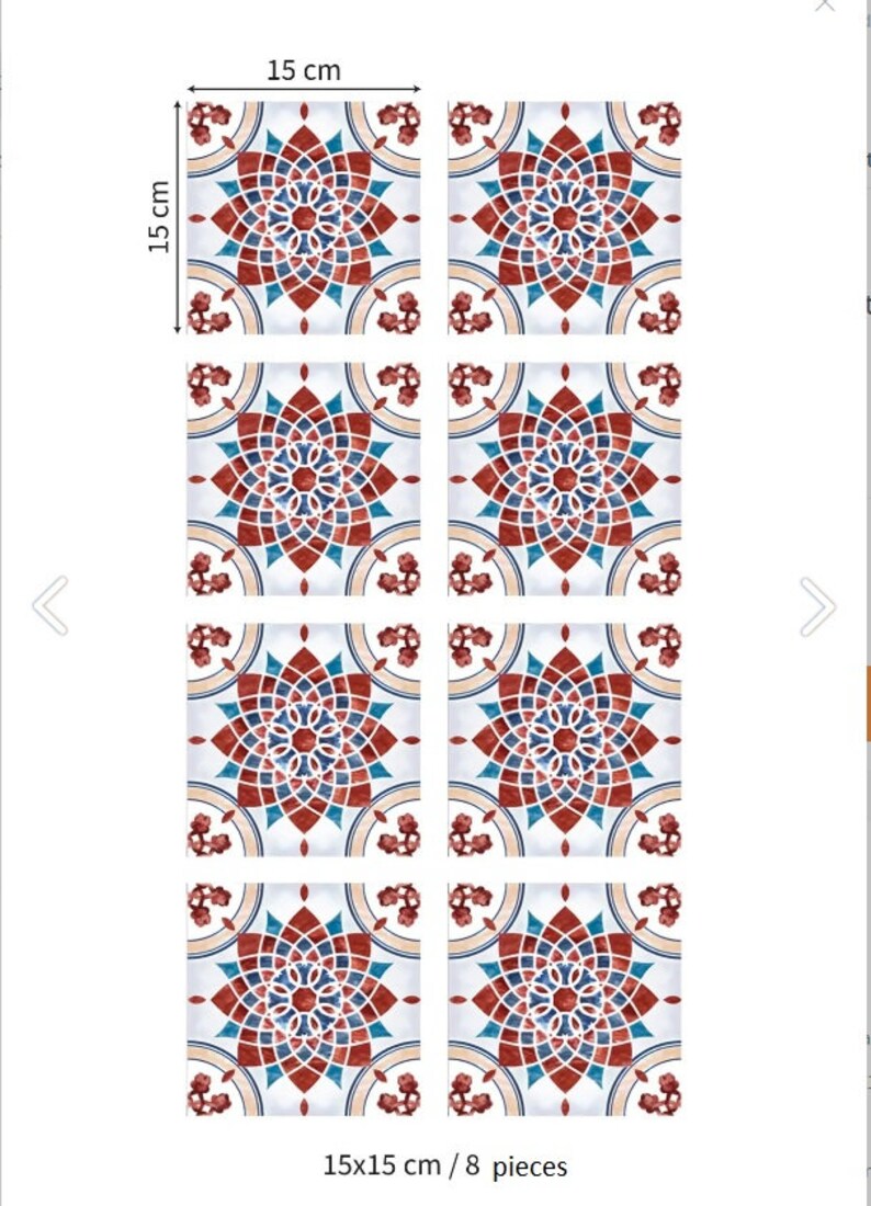 Red Backsplash Tile Decals , Tile Stickers for Kitchen and Bathroom ...