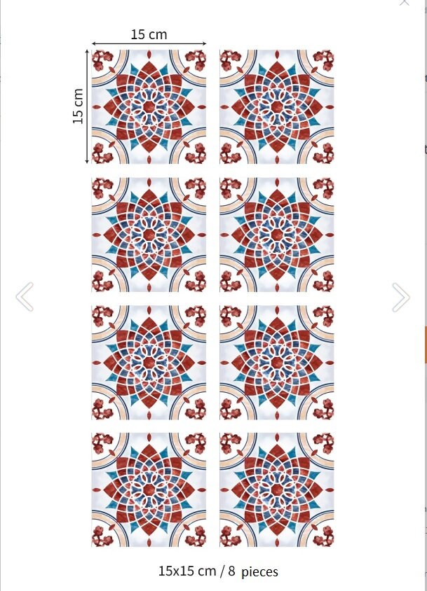 Red Backsplash Tile Decals , Tile Stickers for Kitchen and Bathroom ...