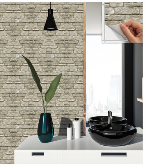 Brick Stone Effect Tile Decals, Vinyl PVC Flooring, Brick Tile Stickers ...