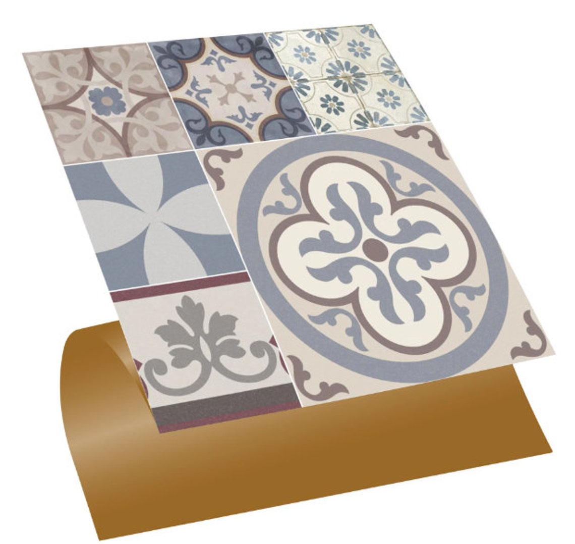 Patchwork Vinyl Floor Tile Stickers: Peel and Stick PVC Flooring - Etsy