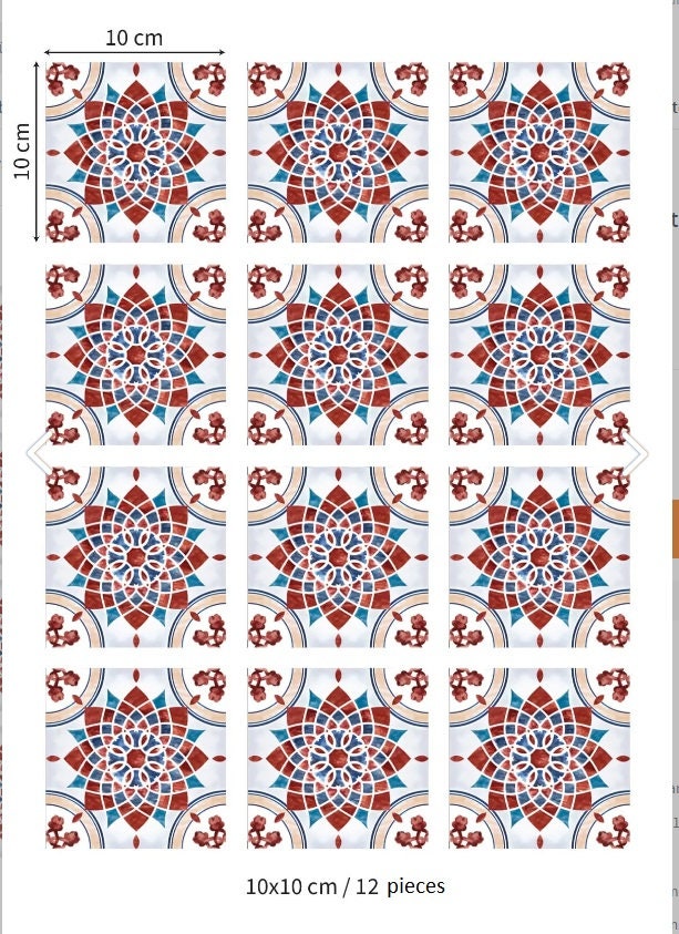 Red Backsplash Tile Decals , Tile Stickers for Kitchen and Bathroom ...