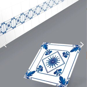 Azulejos Tile Stickers, Blue Backsplash Tile Decals, Water Resistant ...