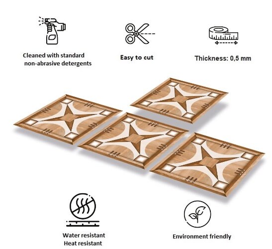 Wooden Effect Floor Decals, Self Adhesive PVC Tiles, Peel and Stick ...