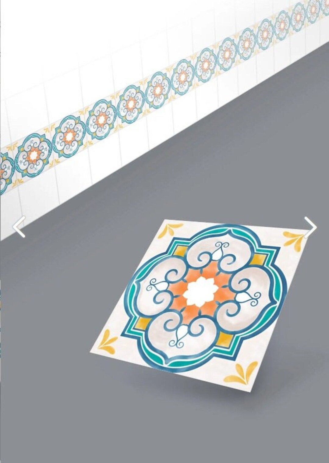 Floral Tile Stickers, Backsplash Sticker for Kitchen and Bathroom, Self ...