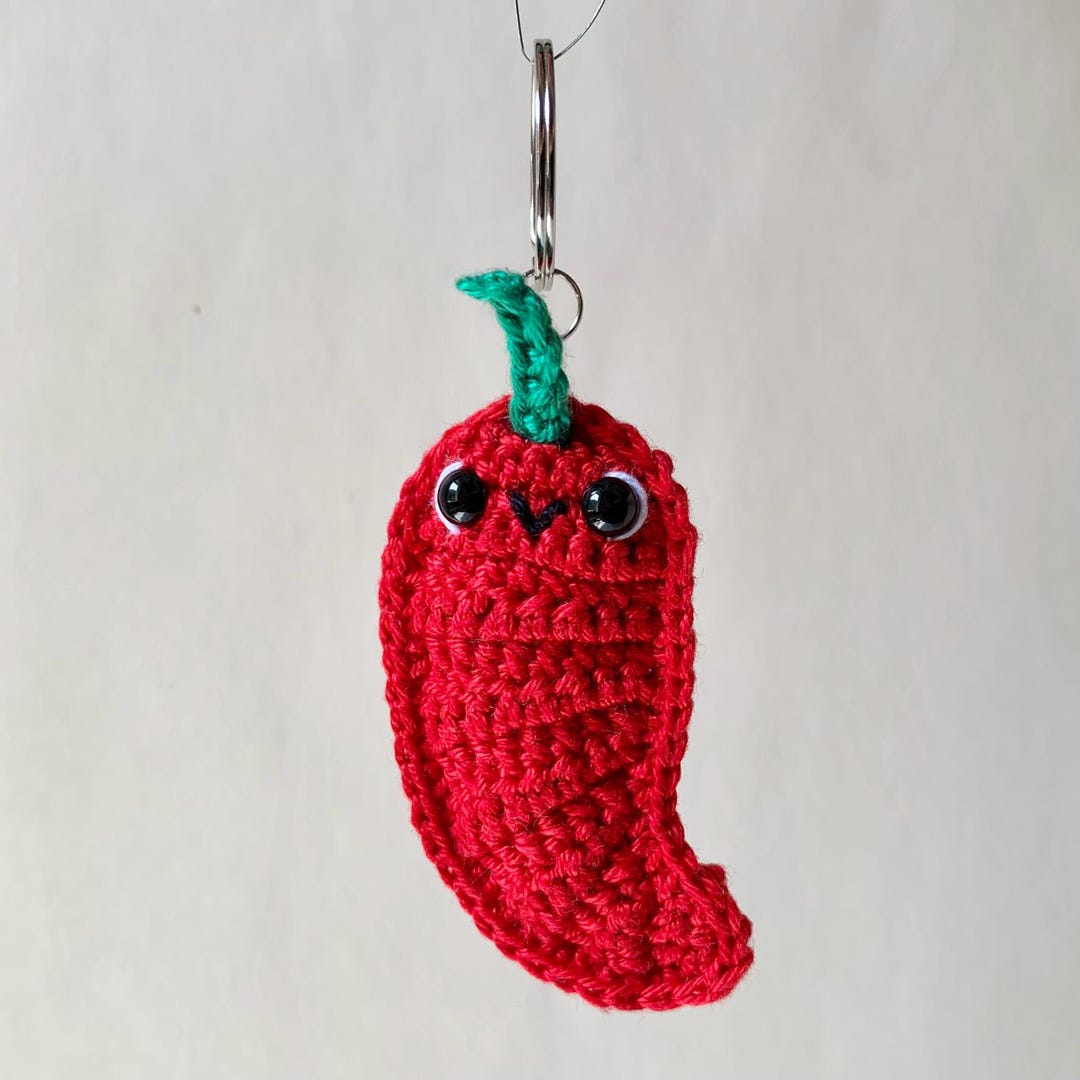 Hot Pepper Crochet Keychain | Lucky Handbag Charms - Handmade Thinking ...