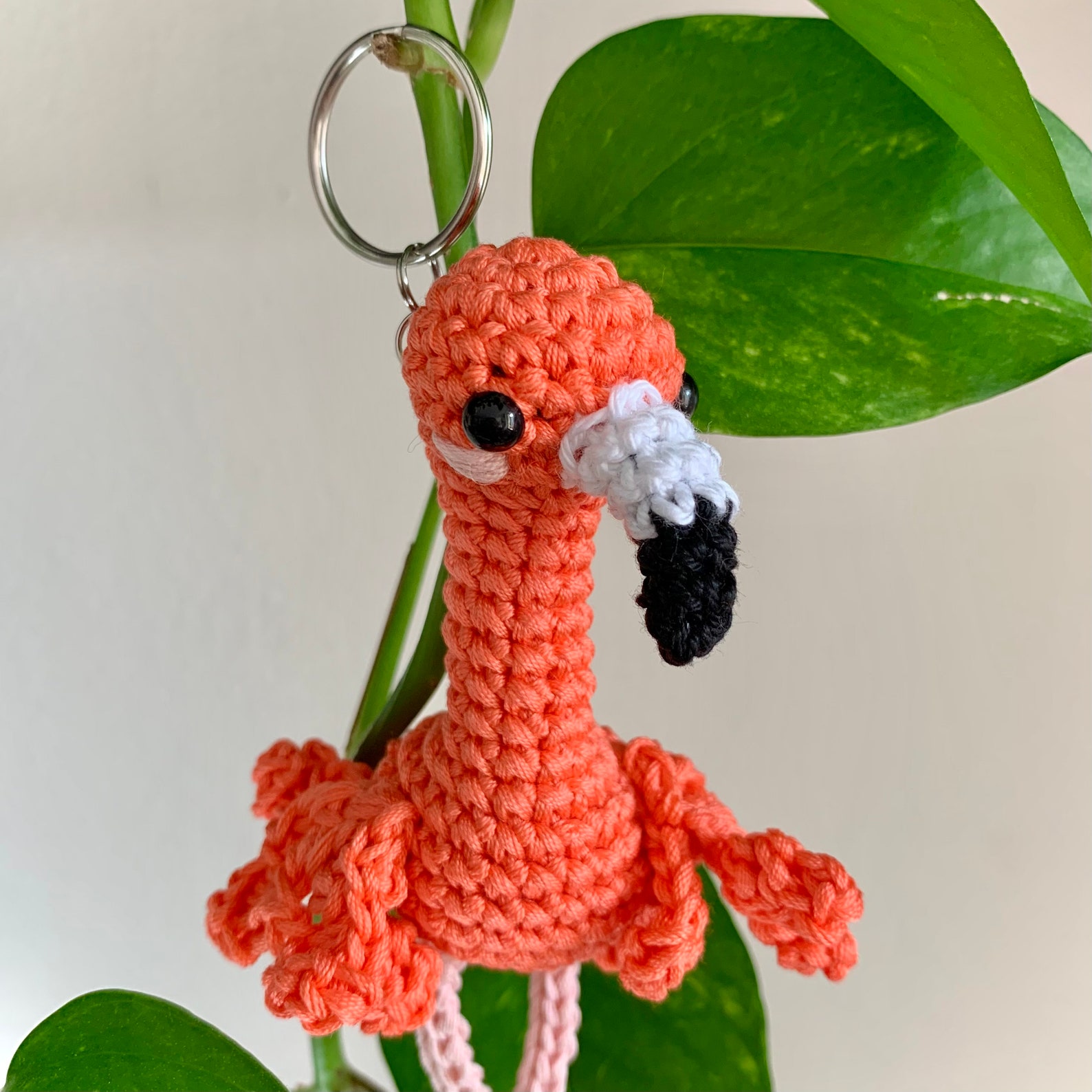 Flamingo Crochet Keychain, Aesthetic Keychain, Kawaii Bag Charm, Cute ...