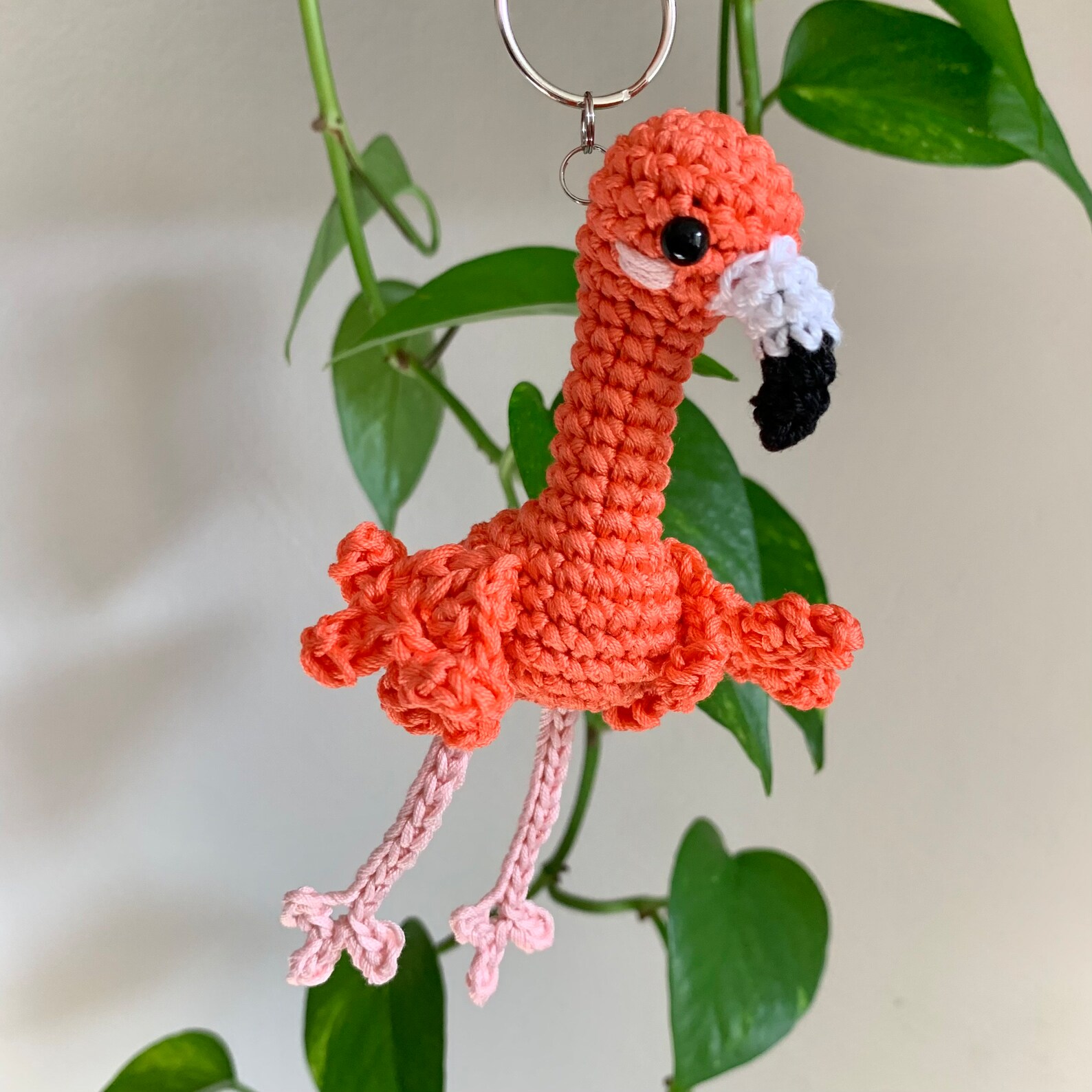 Flamingo Crochet Keychain, Aesthetic Keychain, Kawaii Bag Charm, Cute ...