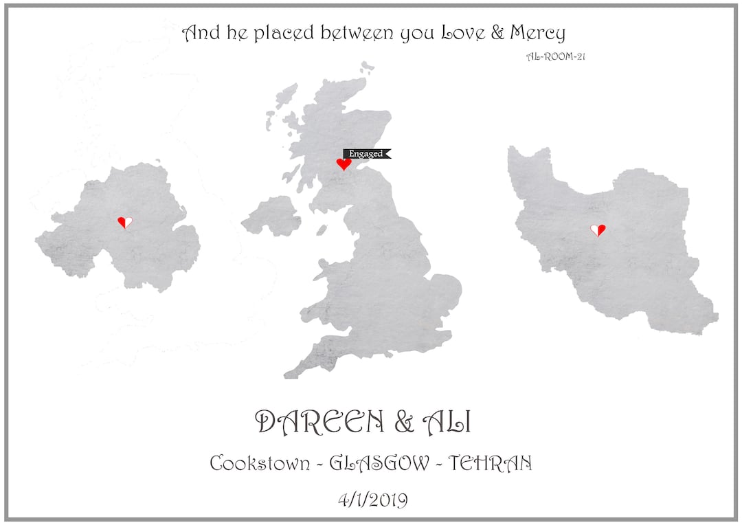 Personalized Islamic Marriage Map / Islamic Gift / Engaged Married ...