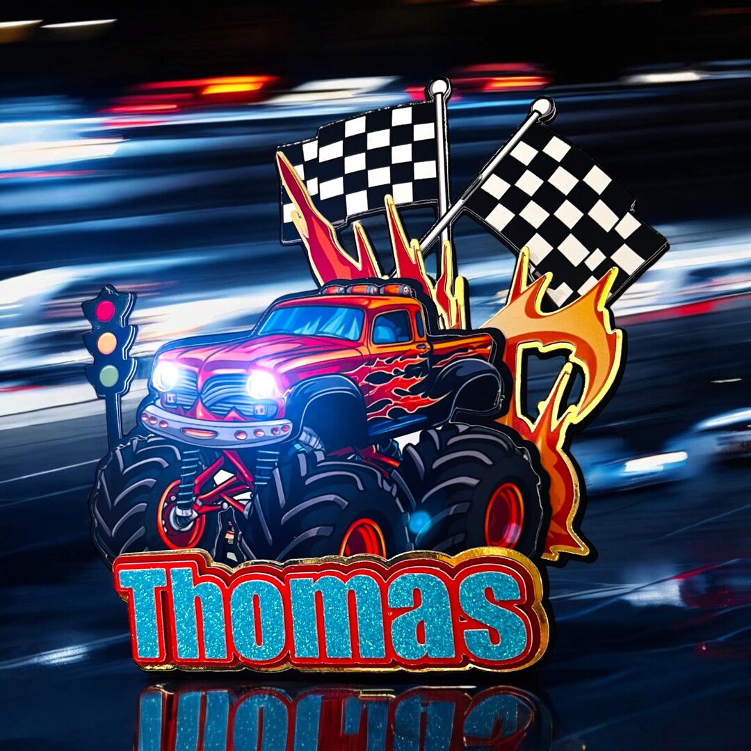 Light up Cake Topper Car Cake Topper LED Cake Topper Monster Truck ...