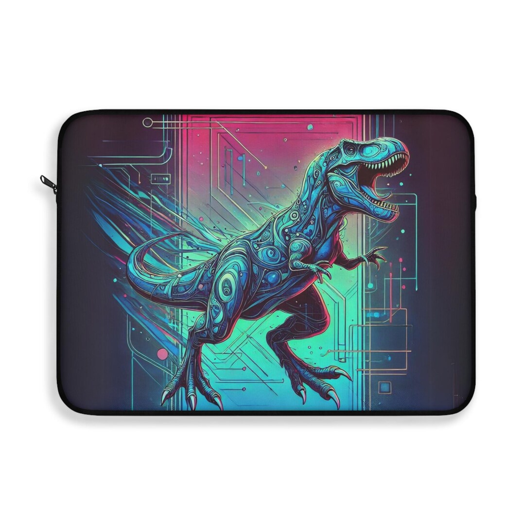 Futuristic Dinosaur Laptop Sleeve, Computer Case, Tech Lover Gift, Trex ...