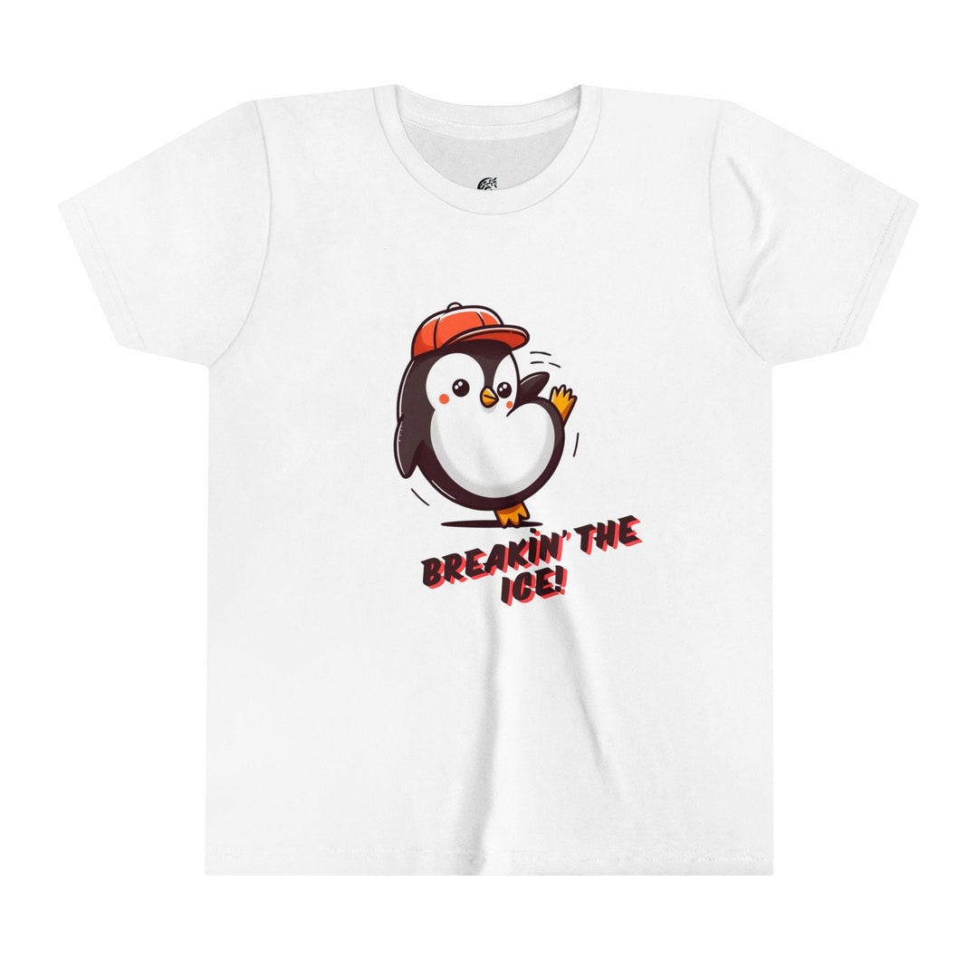 Dancing Penguin Printed Children's T-sirt, Fun Kids Tee, Breakdancing ...