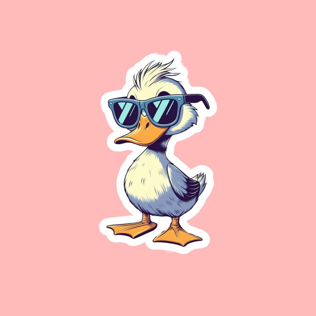 Cute Duck Sunglasses Kiss-cut Stickers, Laptop Stickers Ducks, Water ...
