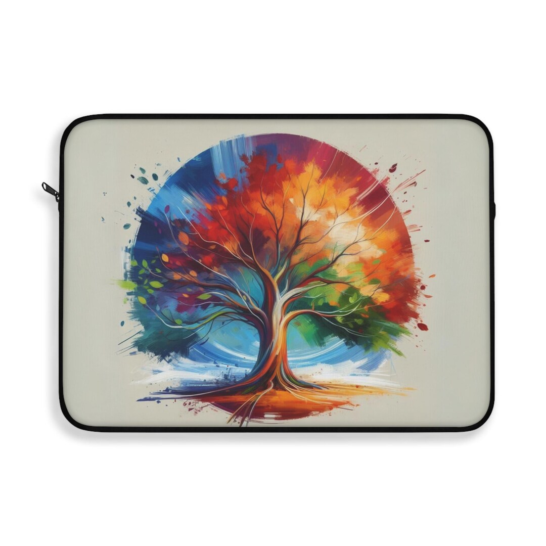 Vibrant Tree Laptop Sleeve - Colorful Art for Tech Lovers, Gift for ...