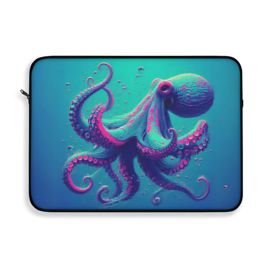Colorful Octopus Laptop Sleeve, Ocean Theme Tech Case, Gift for Sea ...