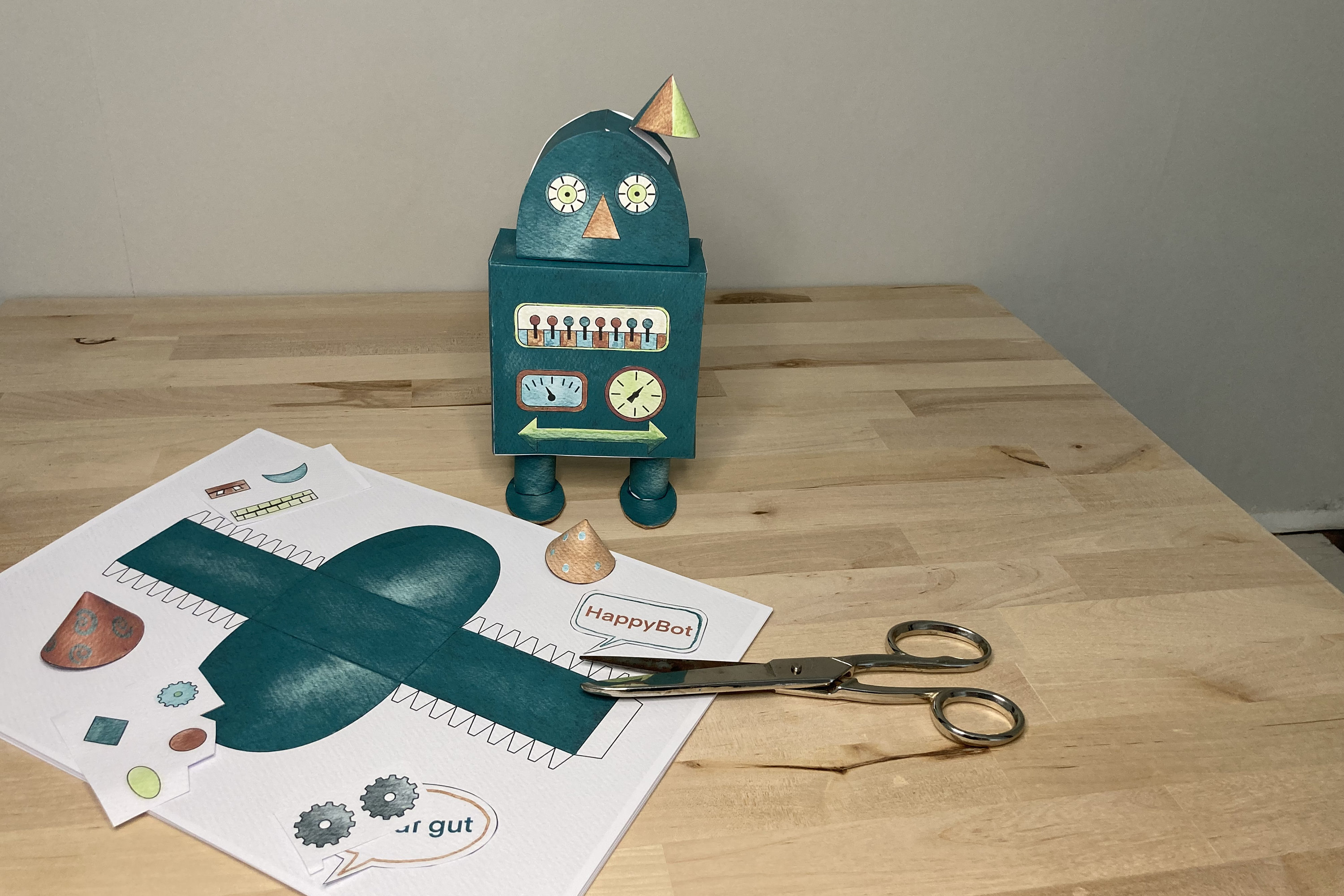 Robot Craft Kit, Digital Download, Crafts With Children, Children's ...