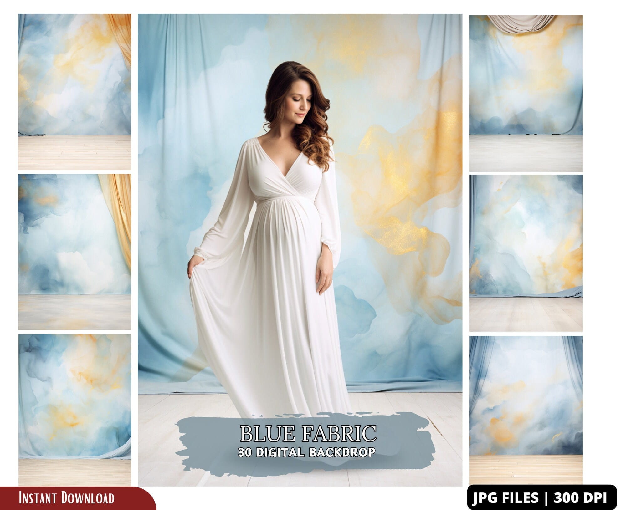 Blue Fabric Backdrops, Maternity Backdrop Overlays Maternity Backdrop ...