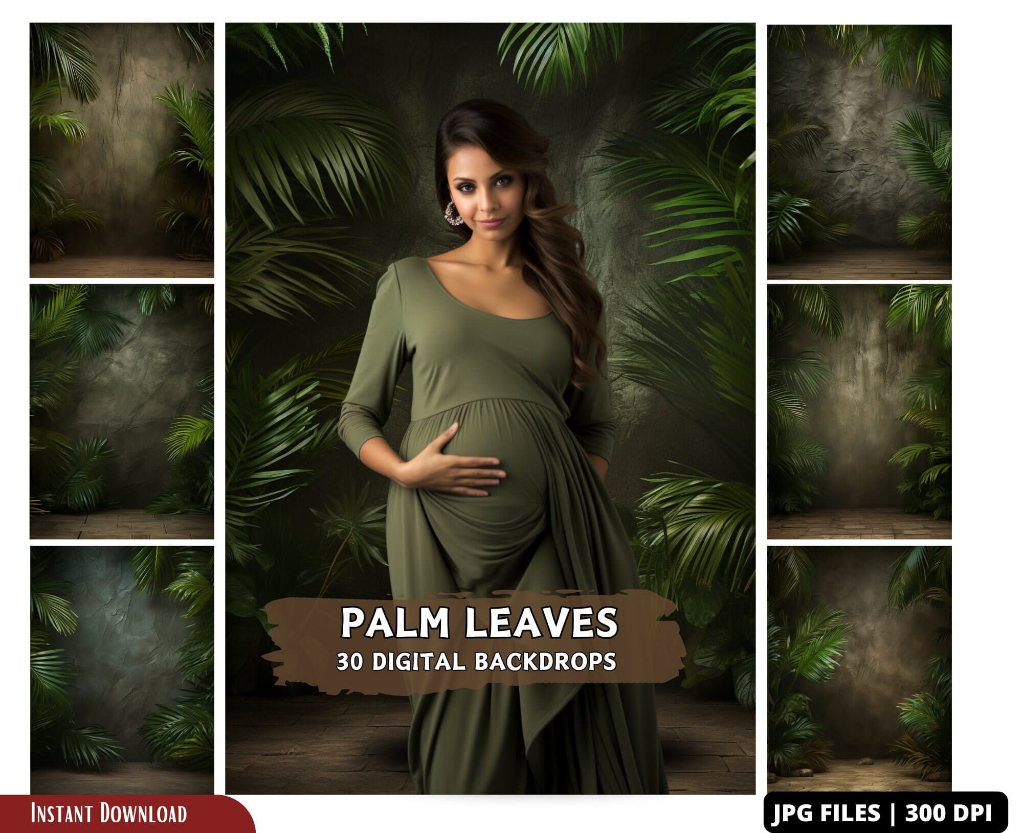 Palm Leaves Backdrops, Maternity Backdrop Overlays Maternity Backdrop ...