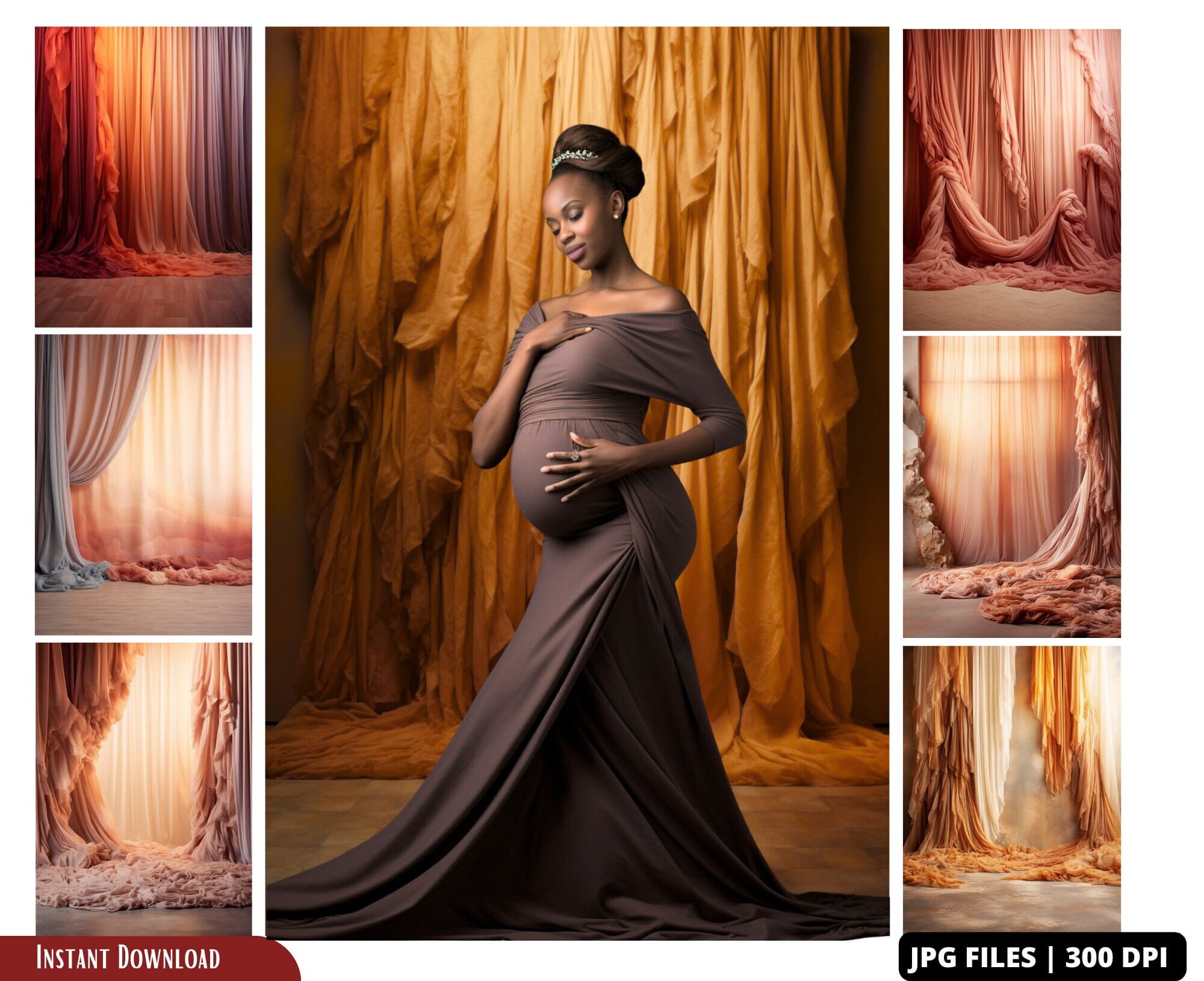 Earth Tone Fabric Backdrops, Maternity Backdrop Overlays Maternity ...