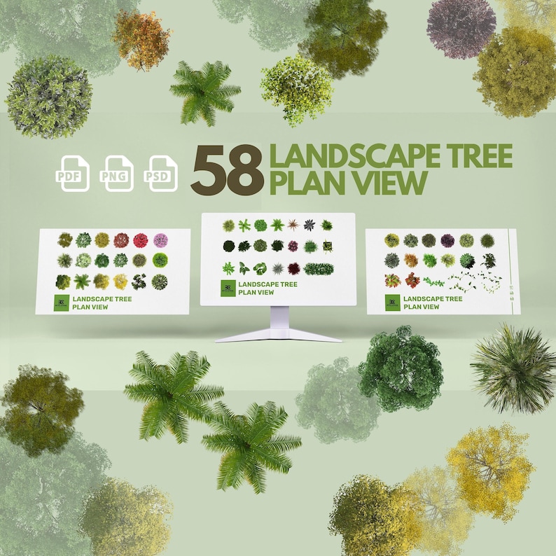 Tree Top View, Landscape Tree Plan View, Photoshop PSD, Landscape Plan ...