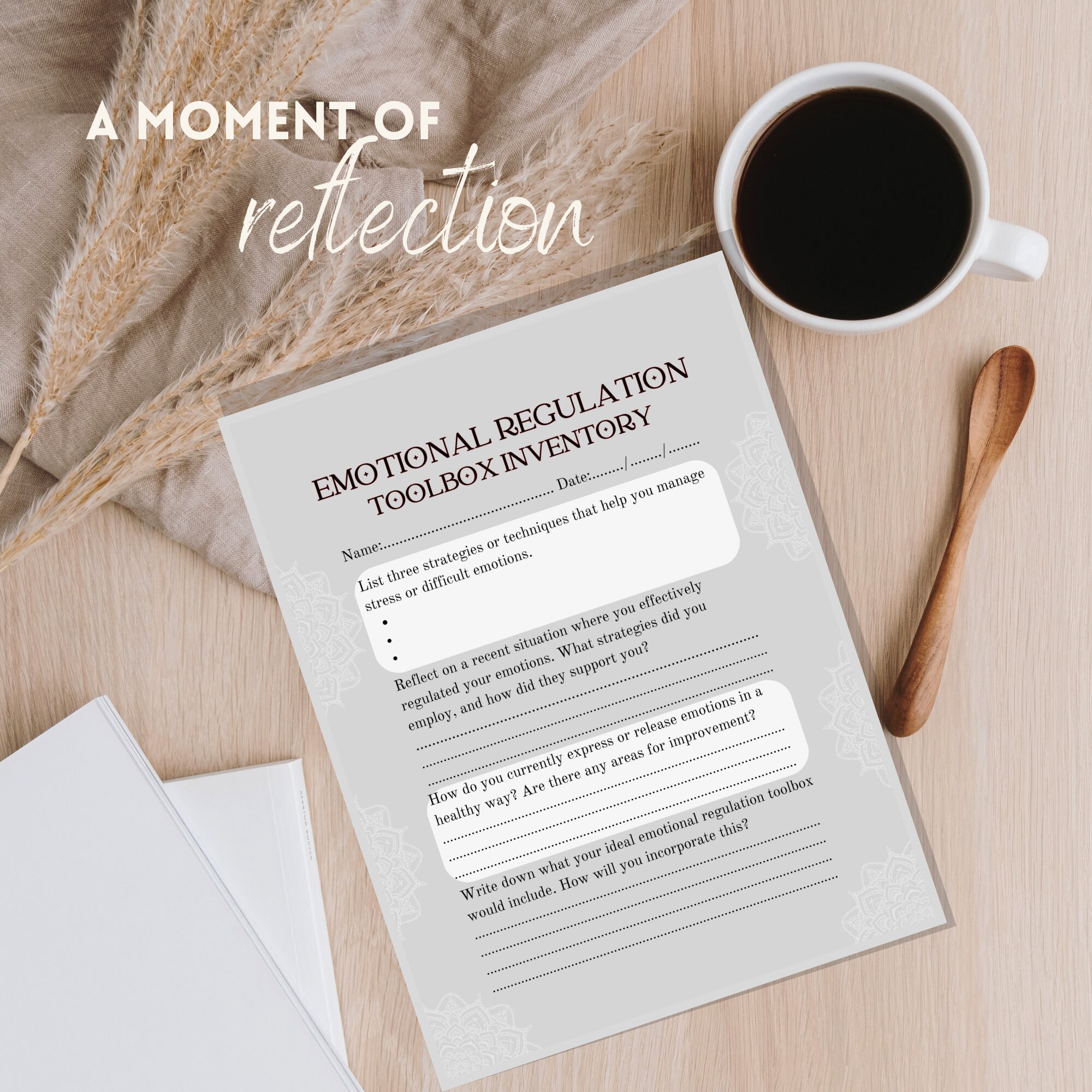 Emotional Regulation Inventory Therapy Worksheet Mental Health ...