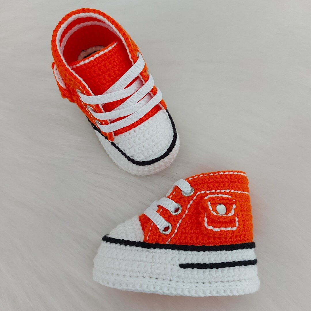 Crochet Converse Baby Booties: Handmade Unisex Sneakers - Etsy