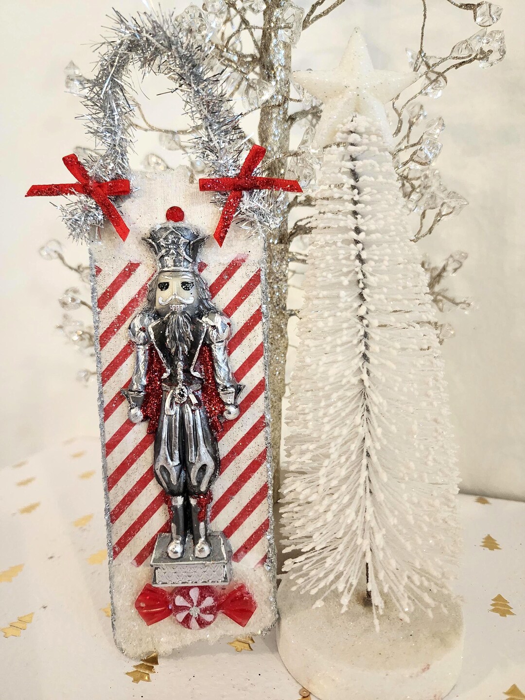 Victorian Inspired Ornate Nutcracker Ornament Red & Silver - Etsy