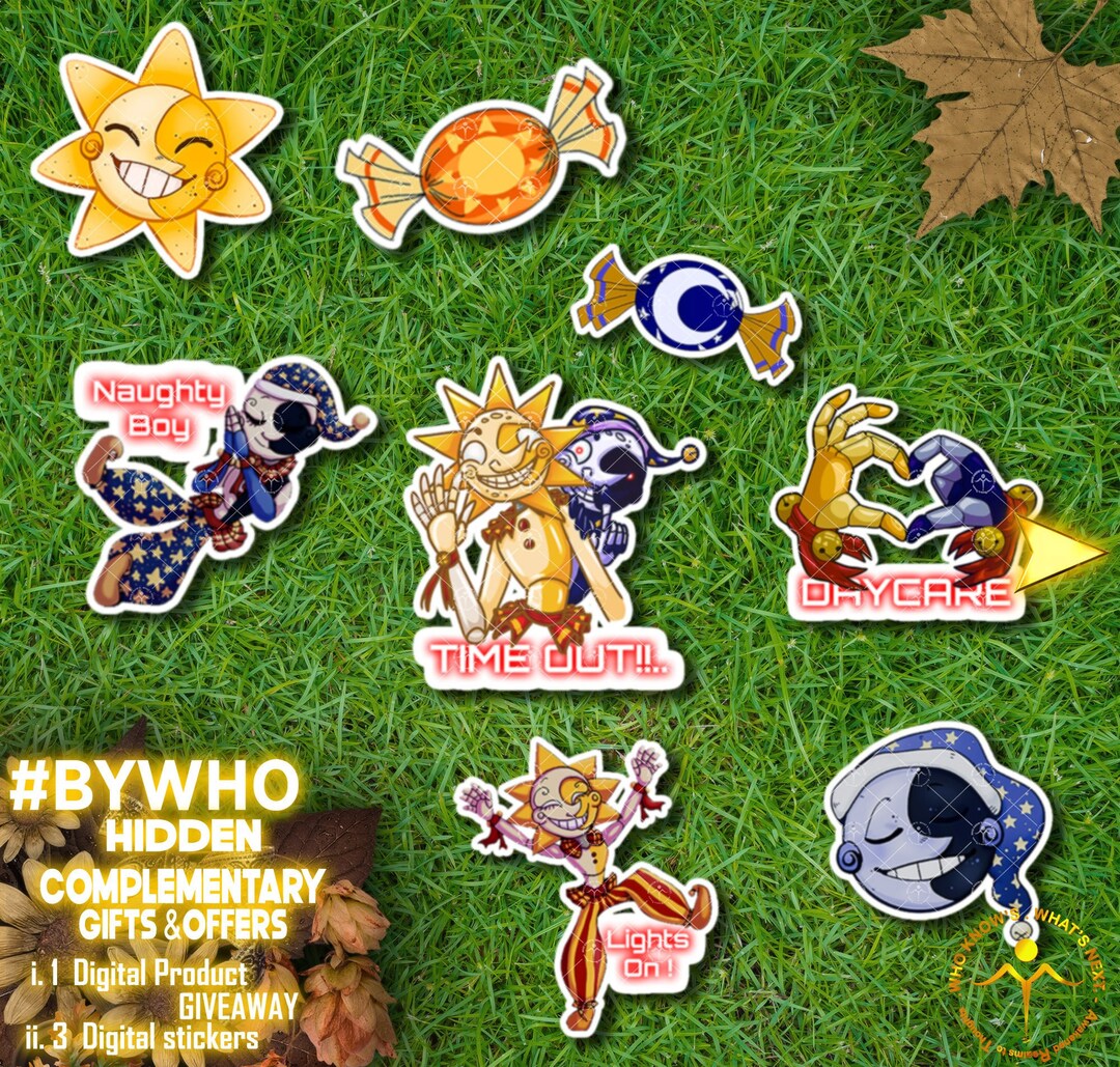 Limited Sun and Moon Fnaf Sticker Fnafsecurity Breach Sun and Moon ...