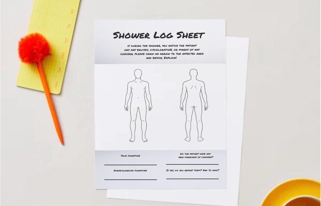 Printable Shower Sheet Log for Your Patients/loved Ones - Etsy