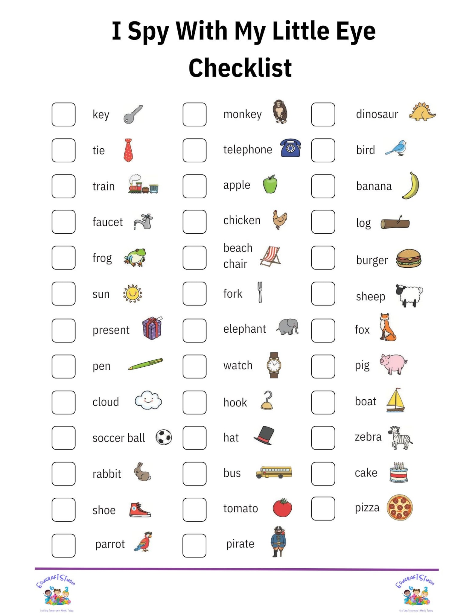 I Spy With My Little Eye Activity - Etsy