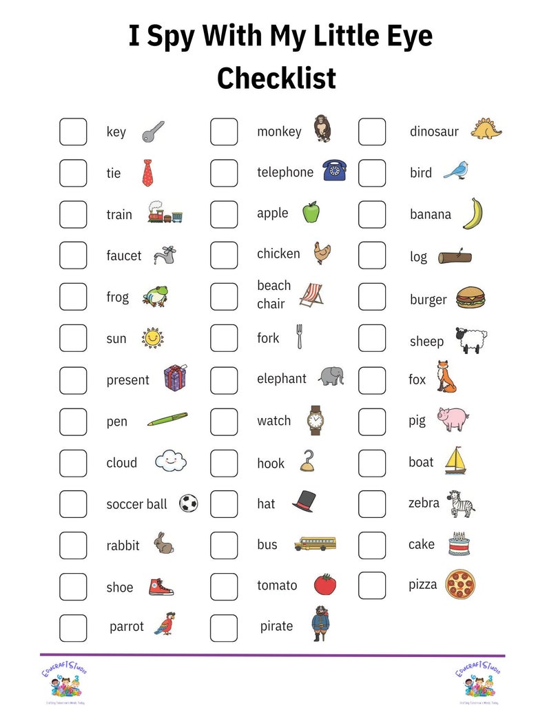 I Spy With My Little Eye Activity - Etsy Canada
