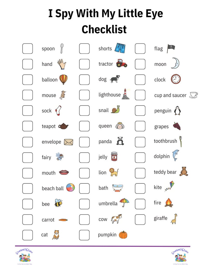 I Spy With My Little Eye Activity - Etsy Canada