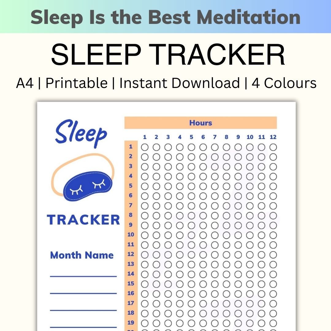 Sleep Tracker Printable | Monthly Sleep Log | Sleep Hours Tracker ...