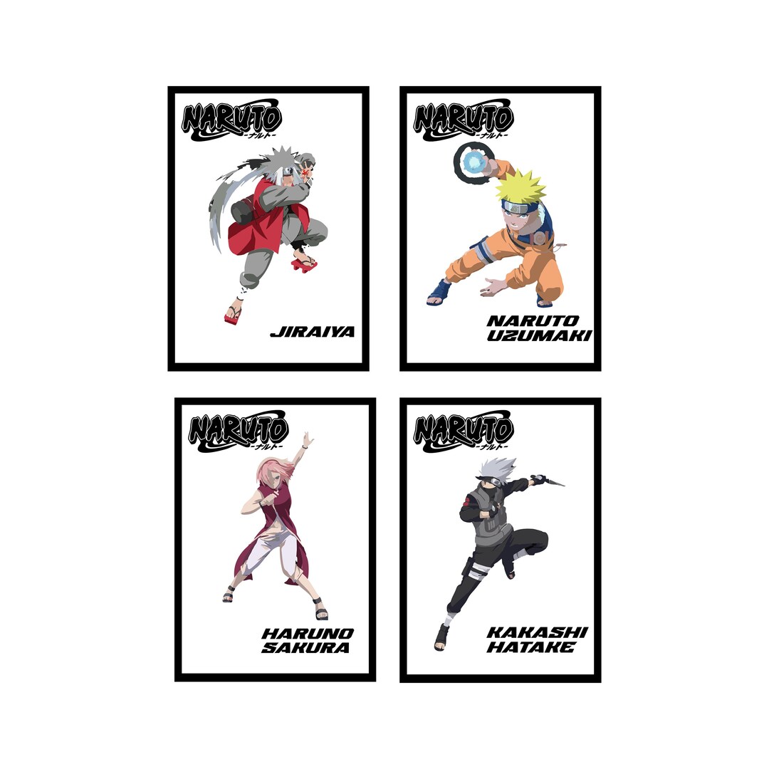 Set of 4 Anime Posters Manga Posters Printable Wall Art Modern Colorful ...