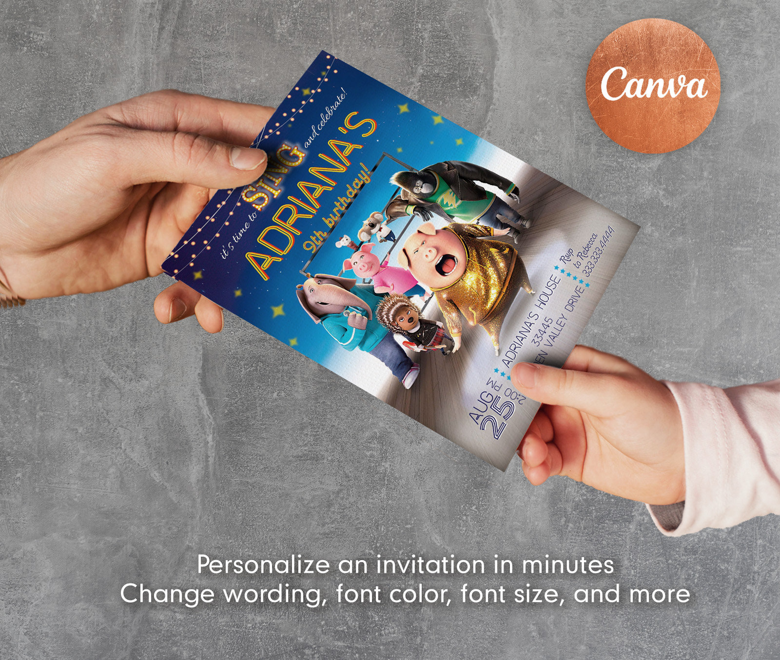 Editable Singer Invitation Printable Sing 2 Birthday - Etsy