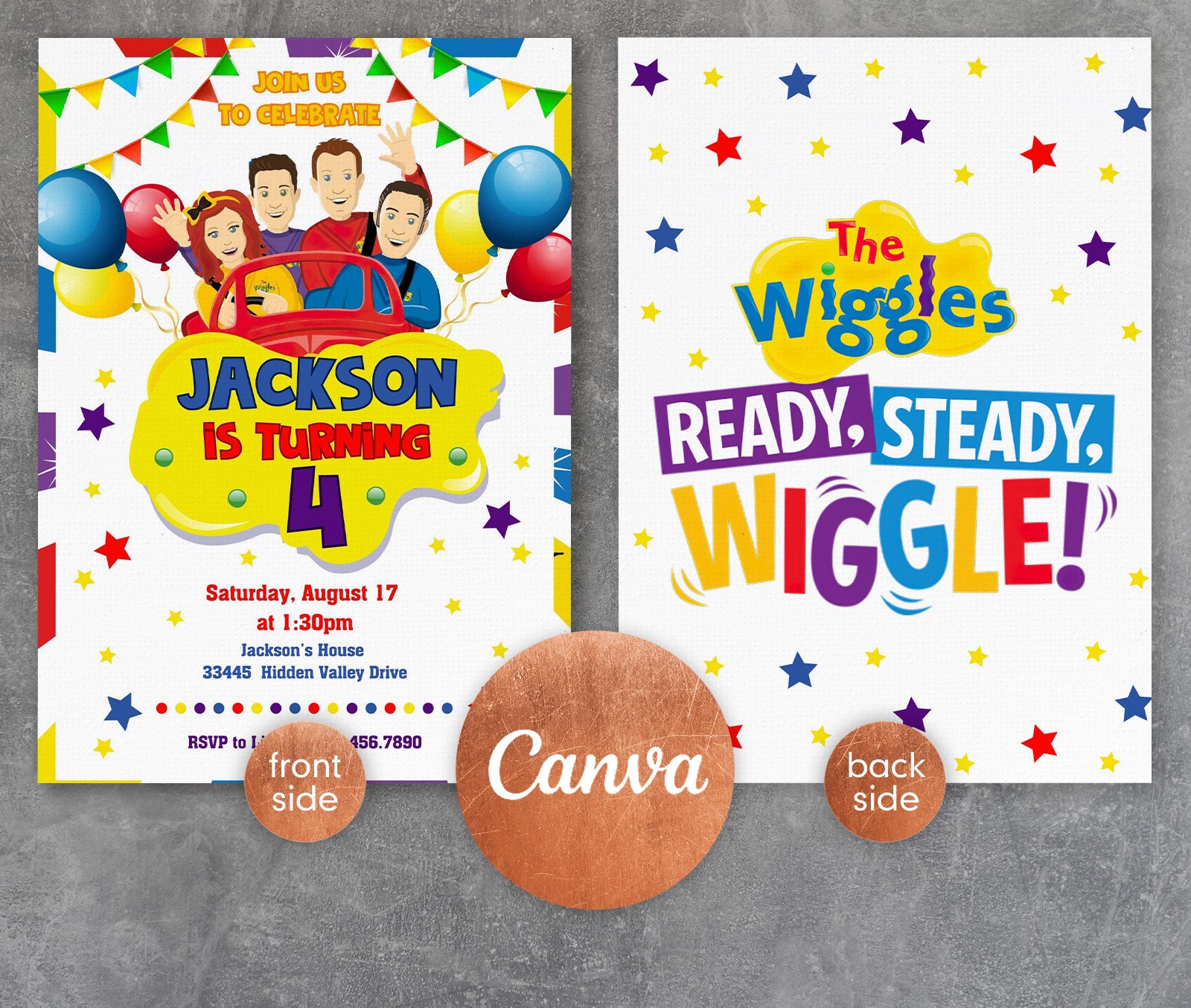 Printable Wiggles Birthday Invite Wiggle Birthday Invitation - Etsy ...