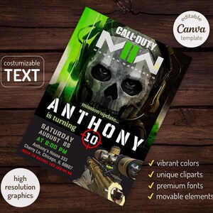 Gamer Birthday Invitation: Video Game Party, Boy Birthday (digital ...