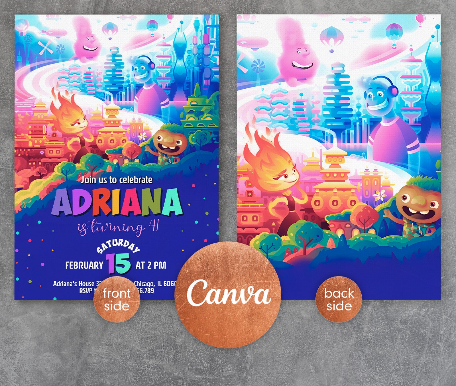 Editable Elemental Birthday Invitation, Printable Birthday Party Invite ...