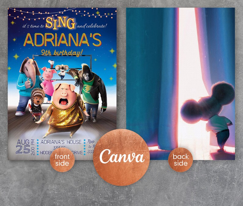 Editable Singer Invitation Printable Sing 2 Birthday - Etsy