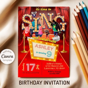 Sing 2 Birthday Invitation: Karaoke Music Party (digital Download) - Etsy