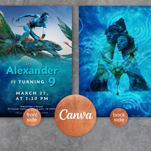 Avatar Birthday Invitation: Pandora Theme, Editable Template (digital ...