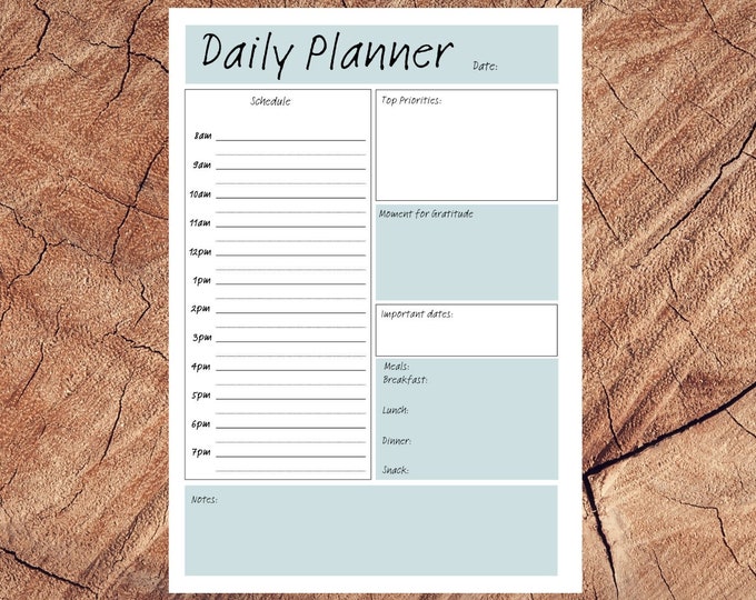 Daily Focus Planner Template Printable Daily BUNDLE Daily schedule ...