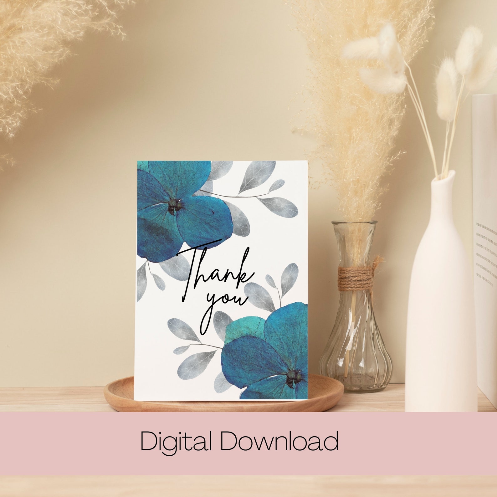 Thank You Card Printable Printable Thankyou Card Greeting - Etsy