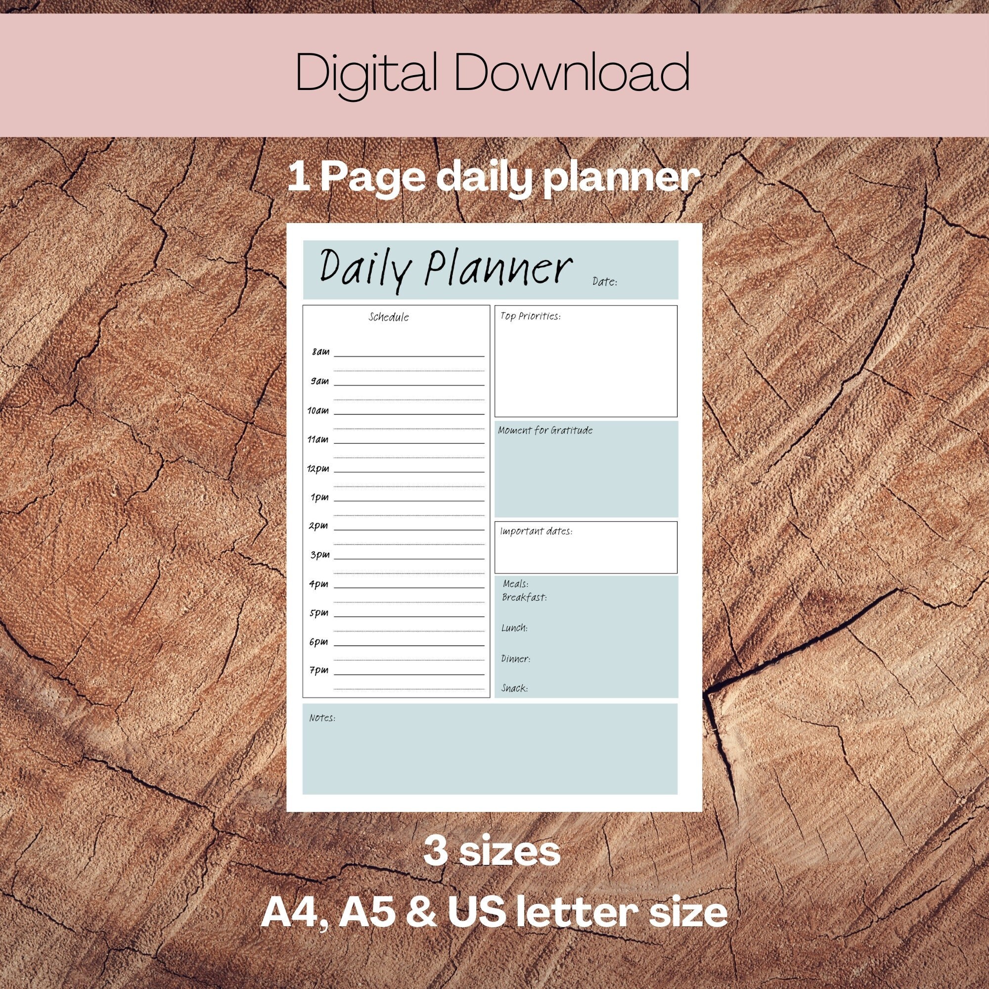 Printable Daily Planner, Daily Task List Printable, Daily Planner ...