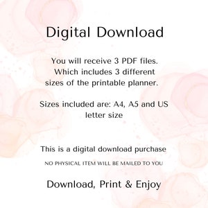 Printable Planner Bundle: Daily, Weekly, Monthly (A4, A5, US Letter ...