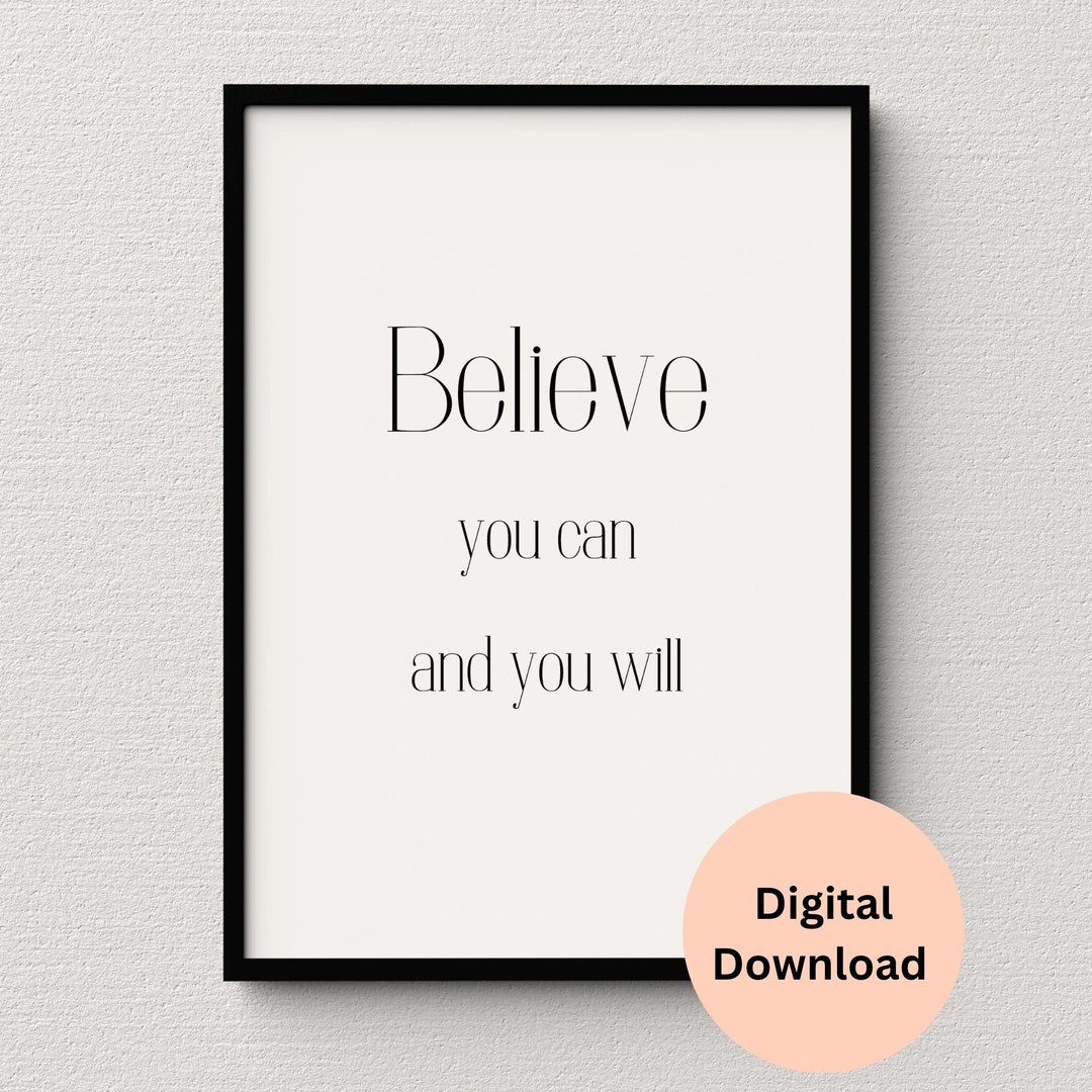 Motivational Wall Quote, Inspirational Wall Art, Printable Wall Quote ...