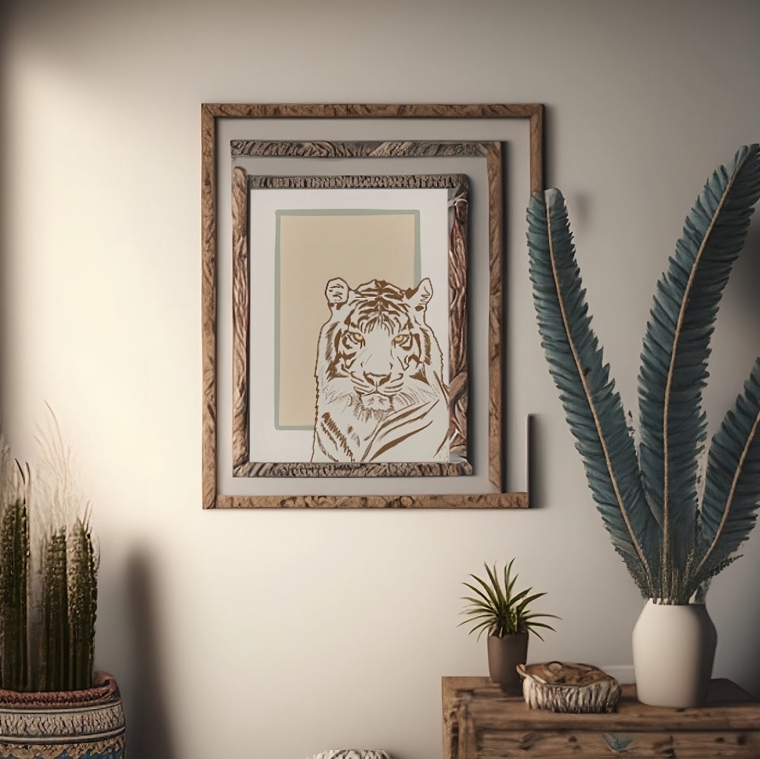 Boho Digital Tiger Drawing - Instant Download - Etsy